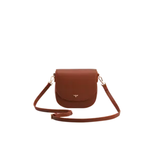 FABLE ENGLAND Beth Saddle Crossbody Purse - Tan