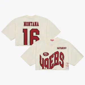 Mitchell & Ness Joe Montana San Francisco 49ers Retired Player Cropped Jersey - Cream