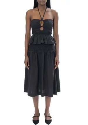 AREA STARS Cotton Smocked Waist Mira Skirt