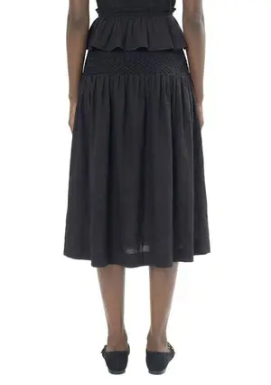 AREA STARS Cotton Smocked Waist Mira Skirt