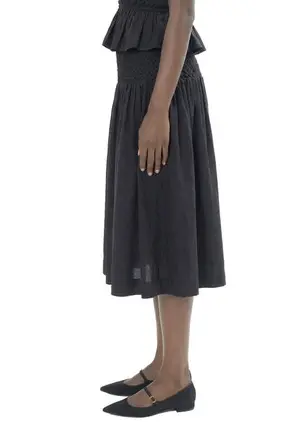 AREA STARS Cotton Smocked Waist Mira Skirt