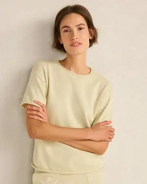 HAVEN WELL WITHIN Cotton Knit Short Sleeve Tee - Celery Leaf