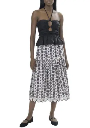 AREA STARS Riya Printed A-line Skirt - Circle Print