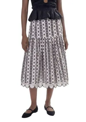 AREA STARS Riya Printed A-line Skirt - Circle Print