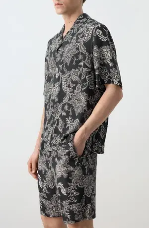 Mango Floral Print Camp Shirt