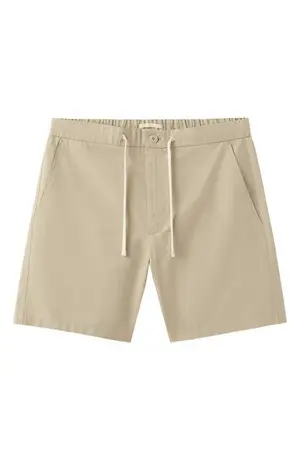 Mango Cotton-blend Twill Drawstring Shorts - Beige