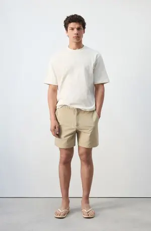Mango Cotton-blend Twill Drawstring Shorts - Beige