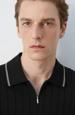 Mango Zip Placket Polo