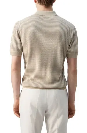 Mango Stripe Polo - Beige