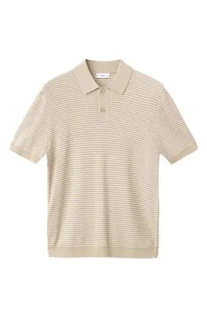 Mango Stripe Polo - Beige