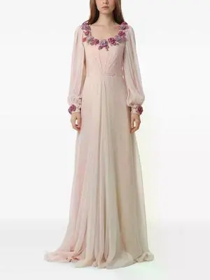 Dina Melwani Long Sleeve Evening Dresses
