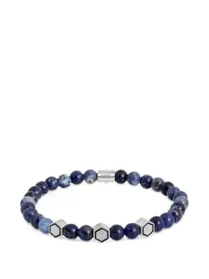 Tateossian Beaded Hexagonal Detail Bracelet - Silver