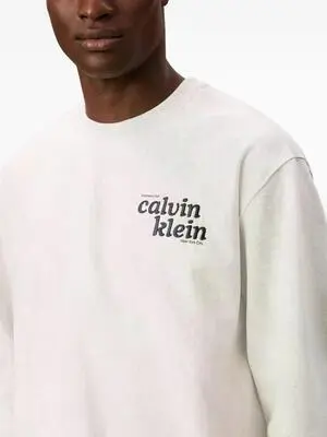 Calvin Klein Marl Logo Print Crew Neck Sweater