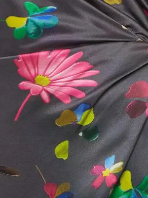 Versace Floral-print Draped Mini Dress