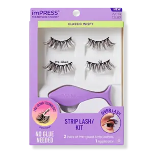 Kiss Impress Pre-glued Strip Lashes Kit Classic Wispy - One-color