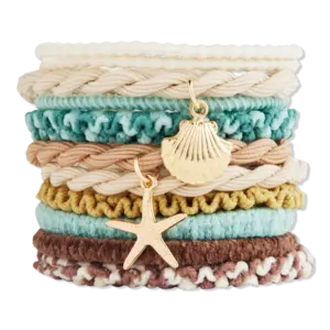 PRODUCT-OBSESSED Elastic Hair Tie Set With Charms