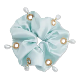 PRODUCT-OBSESSED Embellished Faux Pearl Scrunchie - One-color