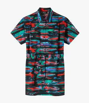 A.p.c. Printed Belted Shirt Dress - Multicoloured