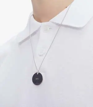 A.p.c. Medallion Logo Pendant Necklace - Silver