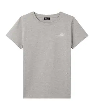 A.p.c. Cotton T-shirt With Logo Print - Grey