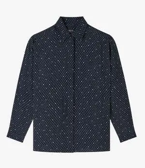 A.p.c. Polka Dot Button-down Shirt - Navy Blue
