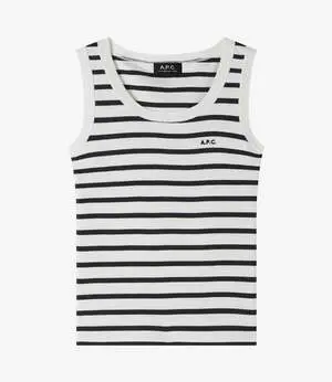 A.p.c. Léonie Striped Fitted Tank Top