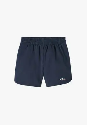 A.p.c. X Asics Logo Cotton Shorts - Navy Blue