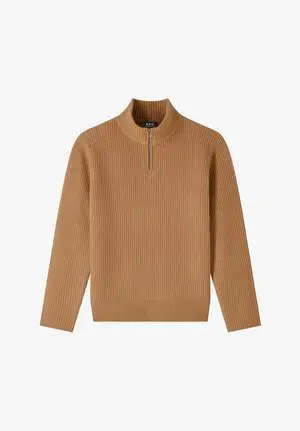 A.p.c. Ribbed Knit Half-zip Sweater