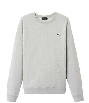 A.p.c. Crewneck Sweatshirt With Logo Print - Navy Blue