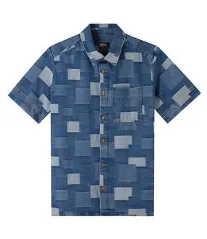 A.p.c. Gil Short-sleeve Shirt Indigo - Stonewashed Indigo