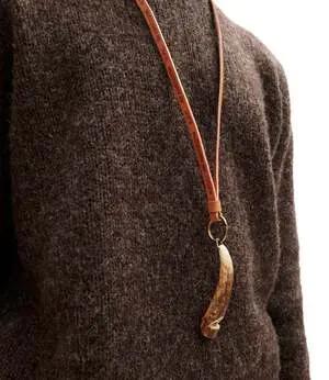 A.p.c. X Jw Anderson Leather Neck Strap - Camel