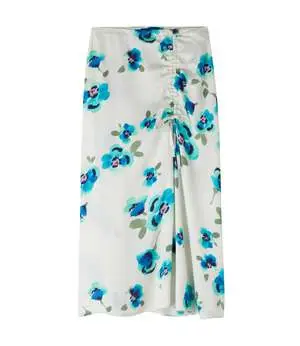 A.p.c. Floral Print Midi Skirt - Off White