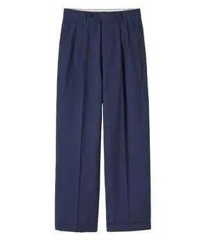 A.p.c. Crinkled Wide Leg Trousers - Navy Blue