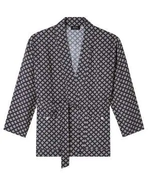 A.p.c. Belted Printed Jacket - Navy Blue