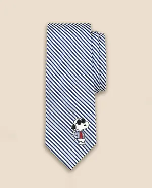 Brooks Brothers X Peanuts Cotton Seersucker Tie - Blue