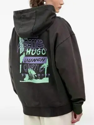 Hugo Graphic Print Zip-up Hoodie