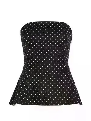 Faithfull The Brand Petro Strapless Peplum Top - Black