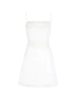 Staud Stayd "amalina" Lace-trim Slip Mini Dress - White