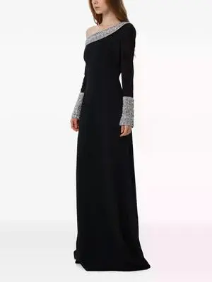 DINA MELWANI Embellished Off-shoulder Maxi Dress