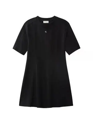 Calvin Klein Paneled Logo Plaque Dress
