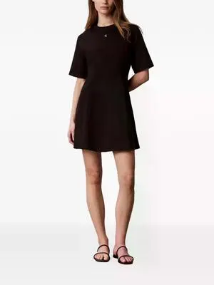 Calvin Klein Paneled Logo Plaque Dress