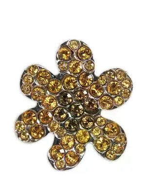 Marni Crystal Embellished Flower Earrings - Orange