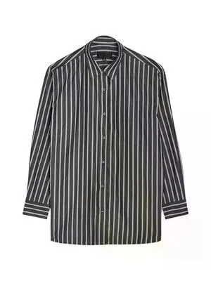 NILI LOTAN Yorke Vertical-stripe Long-sleeve Shirt - Black