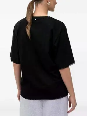 BOSS Tulle Trim Logo Plaque T-shirt