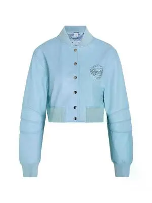 AN-Y1 Cropped Bomber Jacket With Stud Embellishment