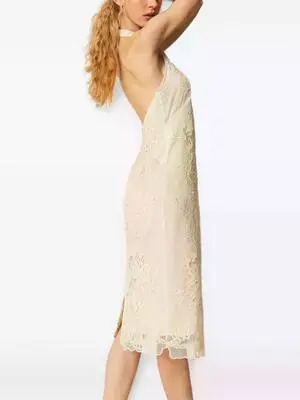 TWINSET Long Embroidered Mesh Dress