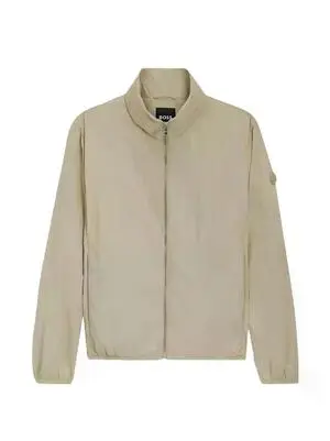 BOSS Zip-up Funnel Neck Jacket - Neutrals