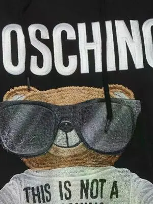 Moschino Teddy Bear Embroidered Hooded Mini Dress