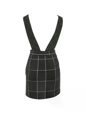 Maje Gabardine Windowpane Pinafore Dress
