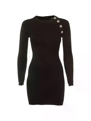 Balmain Mini Zip-up Ribbed-knit Dress